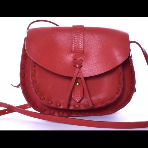 Madewell | Bags | Madewell Asheville Saddlebag Red Leather Crossbody ...